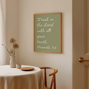Proverbs 3:5 Christian Wall Art, Christian Quote Minimalist Poster ...