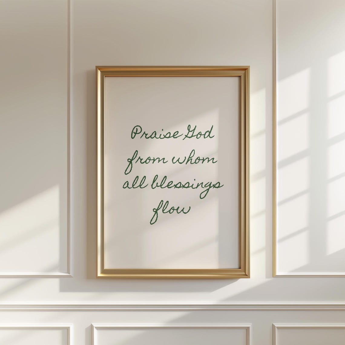 Praise God From Whom All Blessings Flow Sage Green Wall Art (digital ...