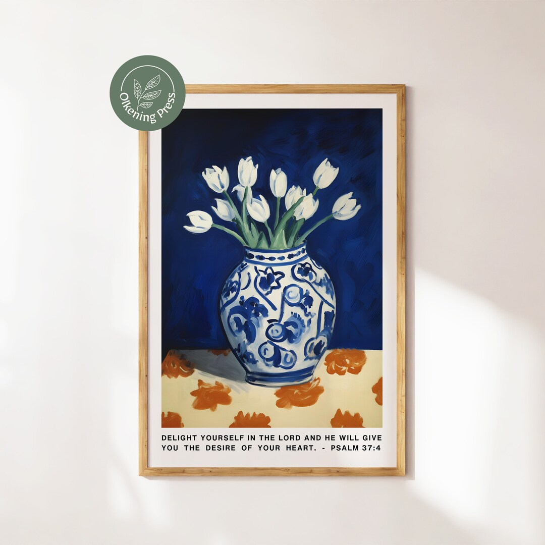 White Tulips Impressionist Painting for Kitchen Wall Decor for ...