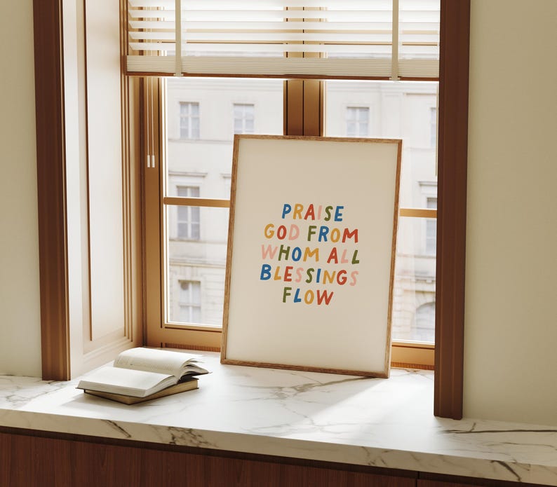Colorful Christian Nursery Print - Praise God Doxology (digital ...