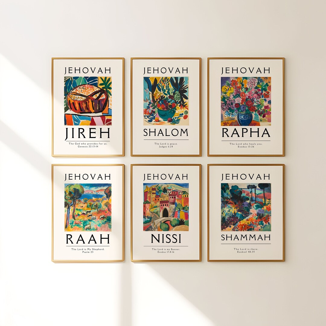 Names of God Set of 6, Matisse Print, Christian Wall Art Gallery ...