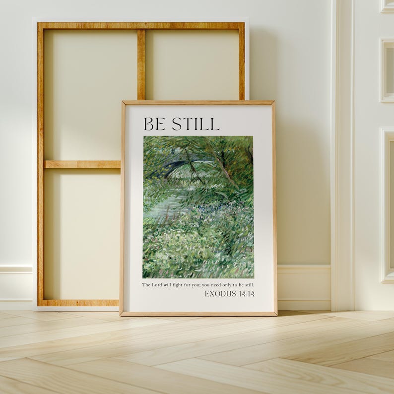 Exodus 14:14 Be Still and Know I Am God Vintage Christian Art Bible ...