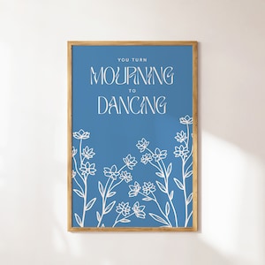 Mourning to Dancing, Christian Wall Art, Bible Verse Wall Art, Blue ...