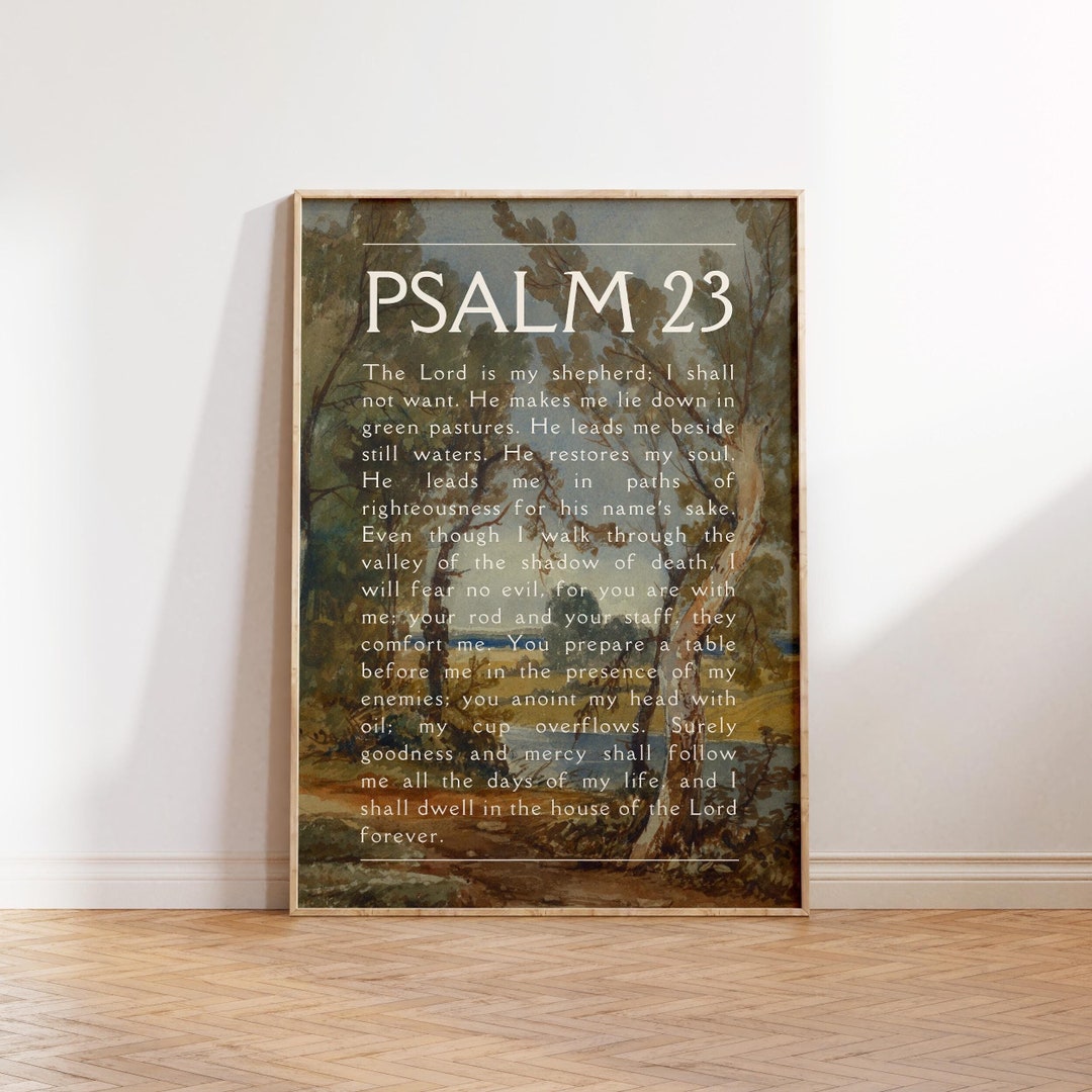 Psalm 23 Christian Wall Art Scripture Poster Bible Verse Wall Art ...