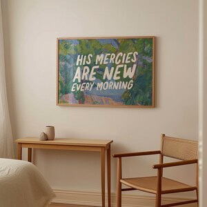His Mercies Are New Every Morning Christian Wall Art Colorful Landscape ...
