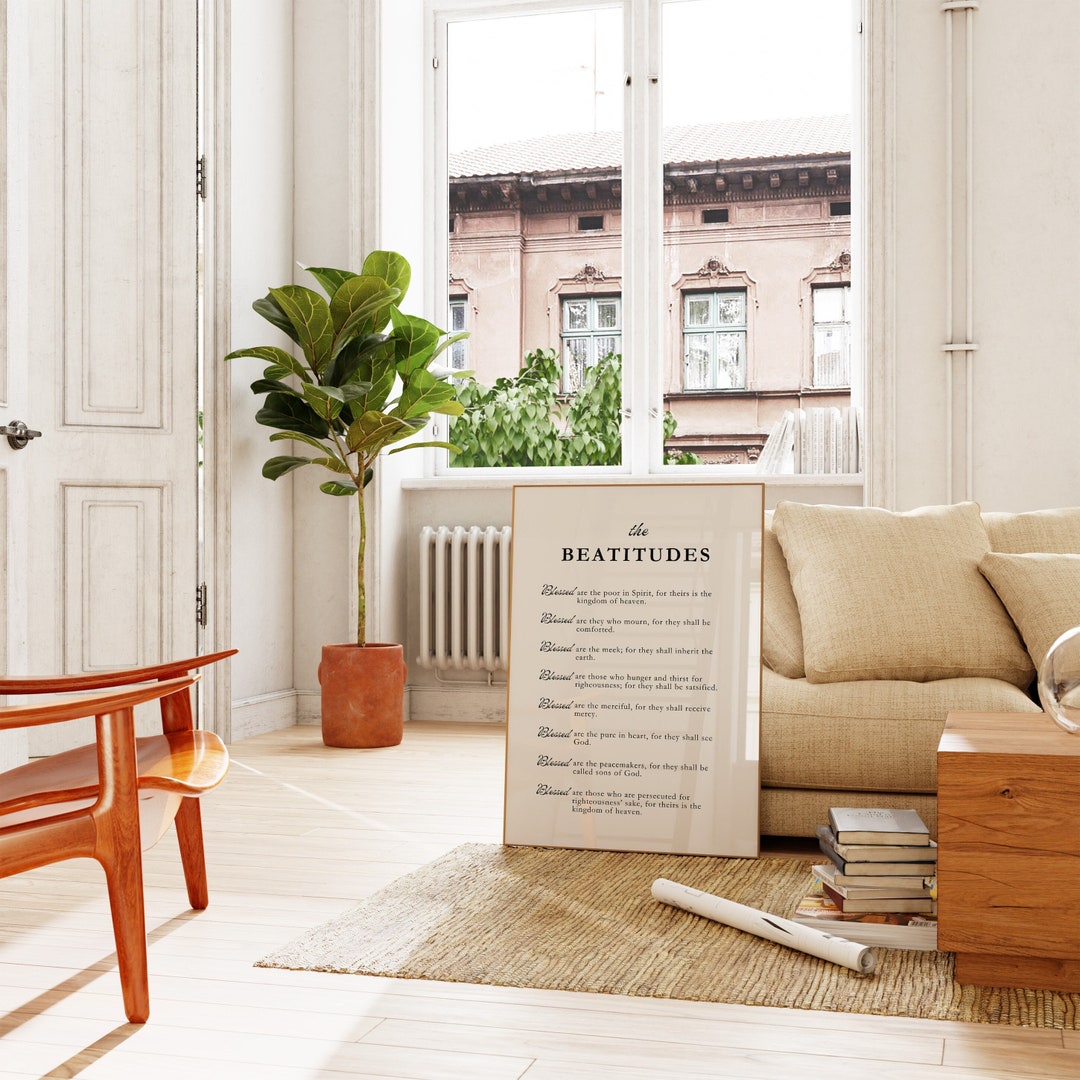 The Beatitudes Printable Art Bible Verse Wall Decor Christian Wall Art ...