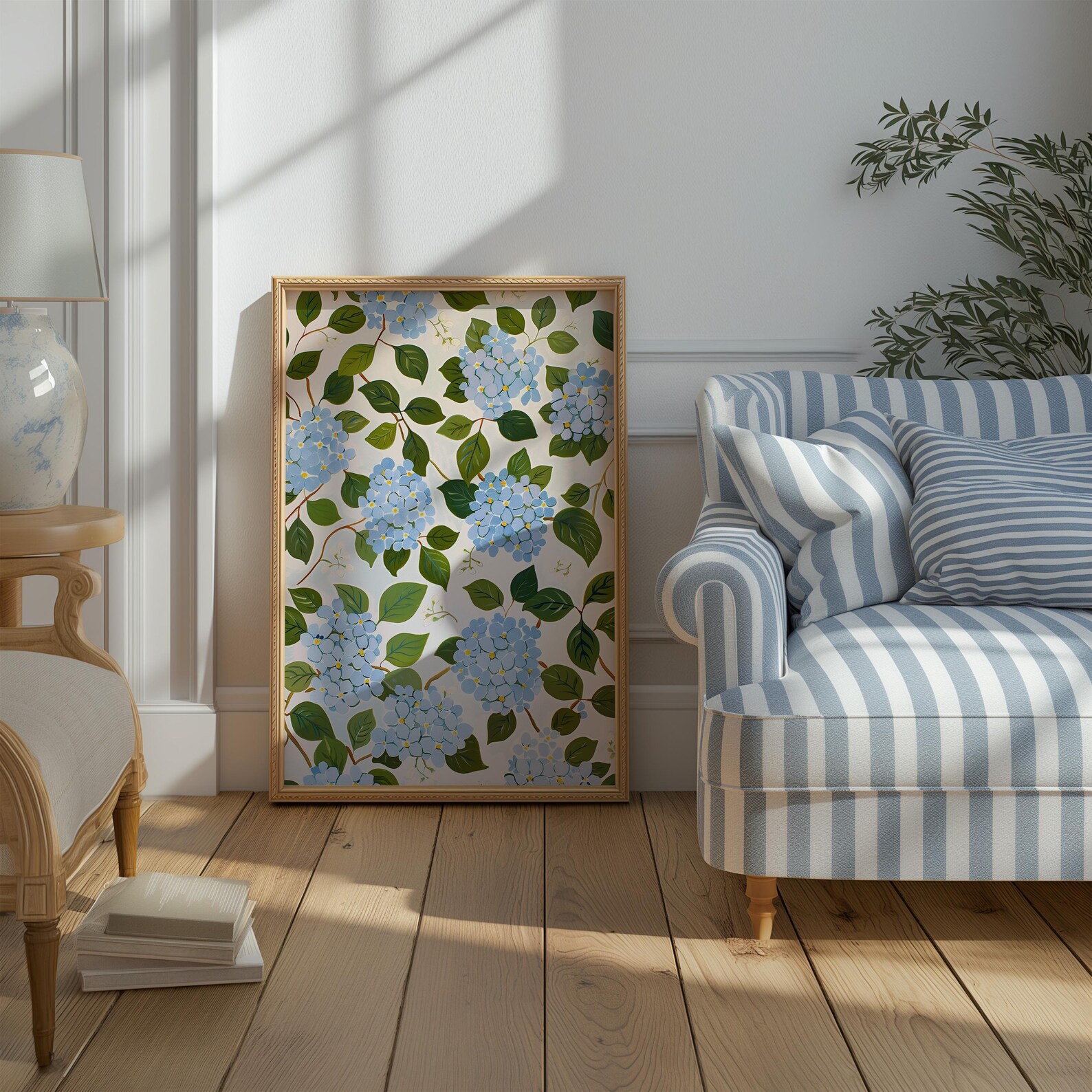 Hydrangea Flower Print: Coastal Blue Wall Art (digital Download) - Etsy