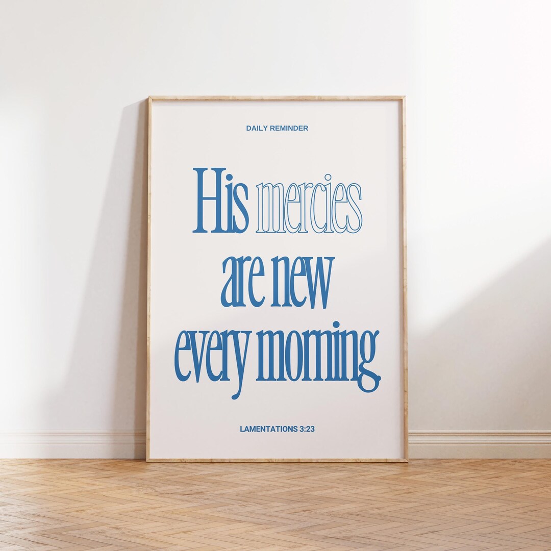 Lamentations 3 Quote, Christian Wall Art, Bible Verse Decor, Dorm Room ...