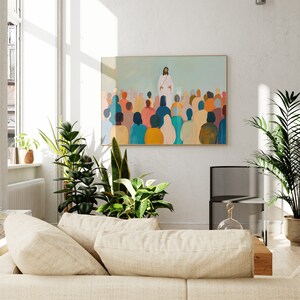 Jesus Teaching His Disciples Modern Christian Art Bible Verse Wall Art ...