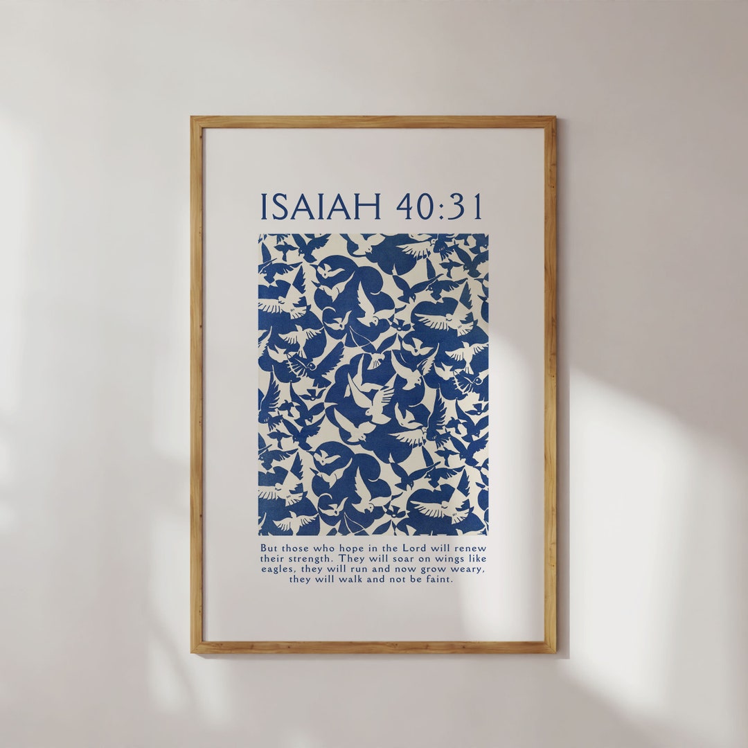 Vintage Isaiah 40:31 Christian Poster Printable Wall Art - Etsy