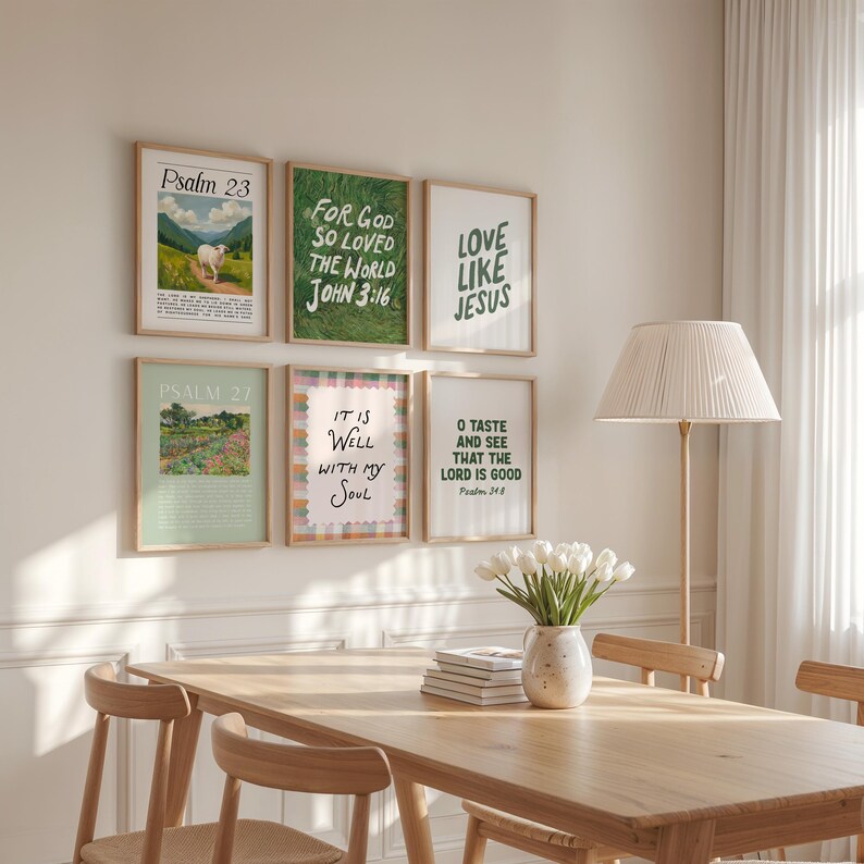 Sage Green Christian Wall Art Set: Bible Verse Prints (digital Download ...