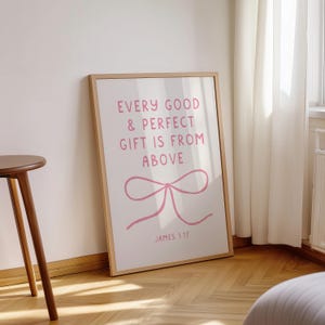 Every Good Gift is From Above Cute Bow Christian Wall Art Bible Verse ...