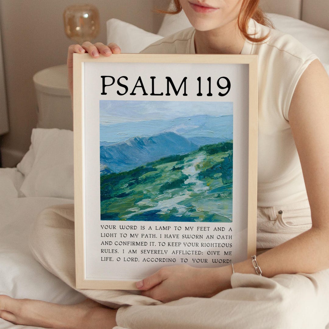 Psalm 119 Christian Wall Art Bible Verse Quote Printable Wall Art ...