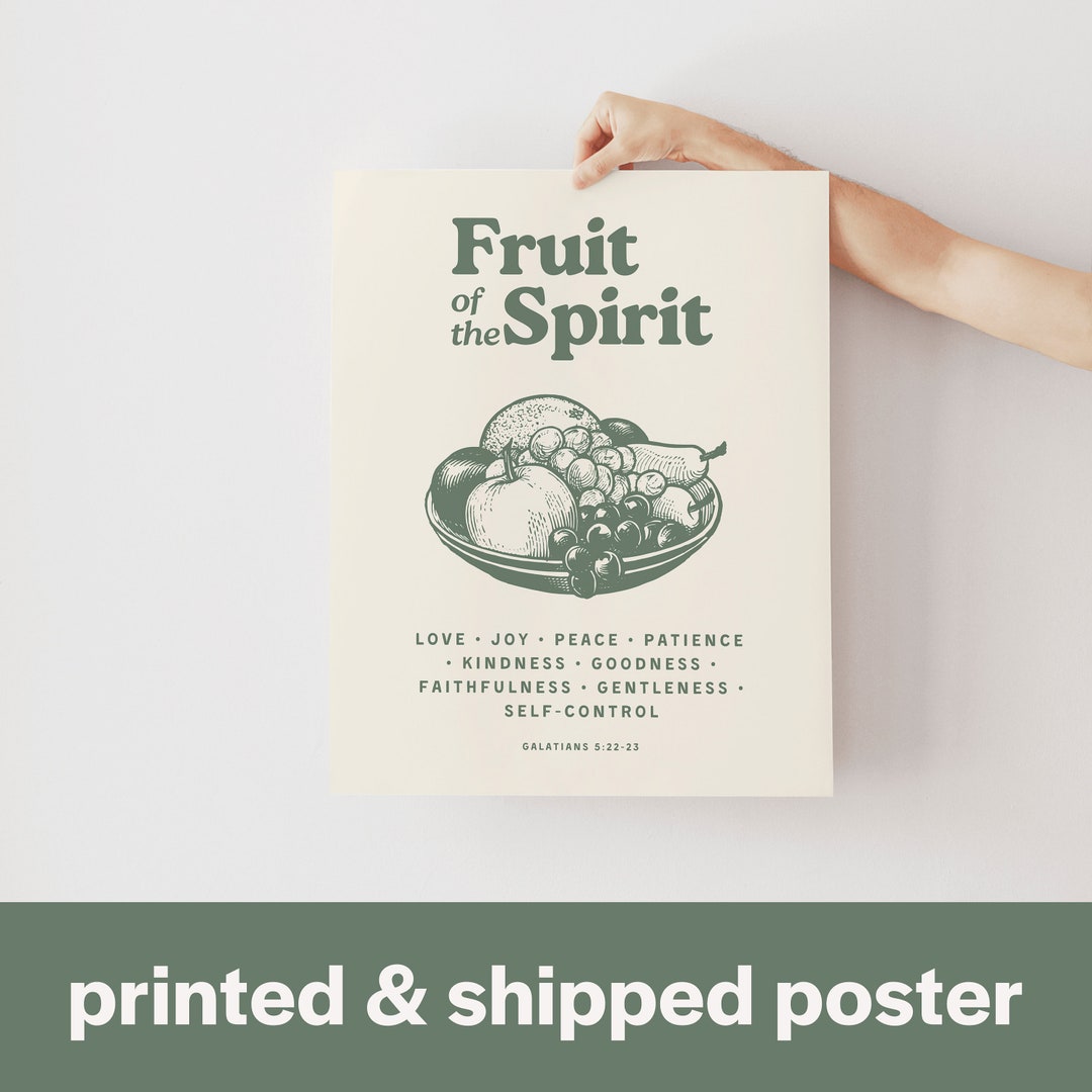 Retro Fruit of the Spirit Poster Printed & Shipped Christian Wall Art ...