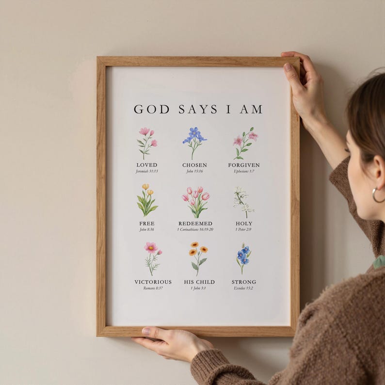 God Says I Am Printable, Christian Wall Art Affirmations Poster, Bible ...
