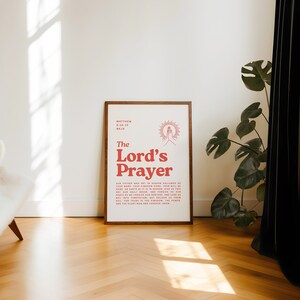 The Lord's Prayer Retro Christian Wall Art Minimalist Christian Poster ...