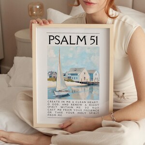 Psalm 51 Christian Poster, Christian Wall Art, Bible Verse Wall Art ...