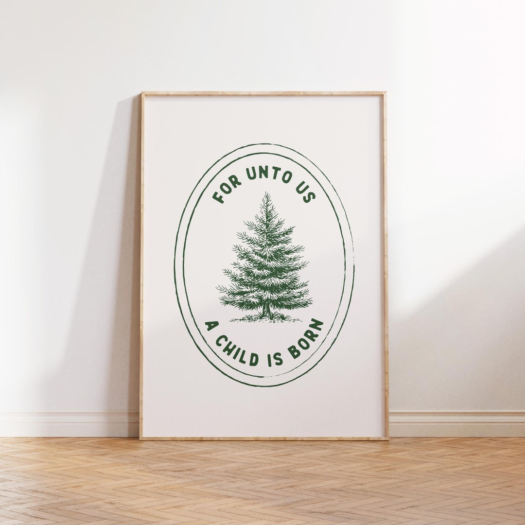 Christmas Tree Bible Verse Art: Christian Holiday Home Decor (digital ...