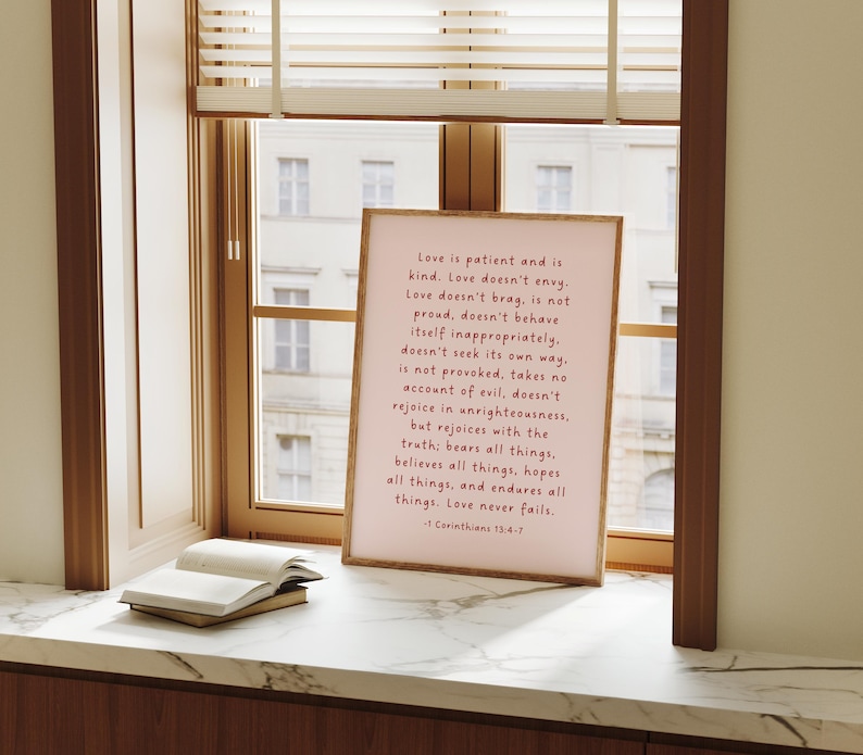 1 Corinthians 13 Valentines Print, Christian Wall Art (digital Download ...