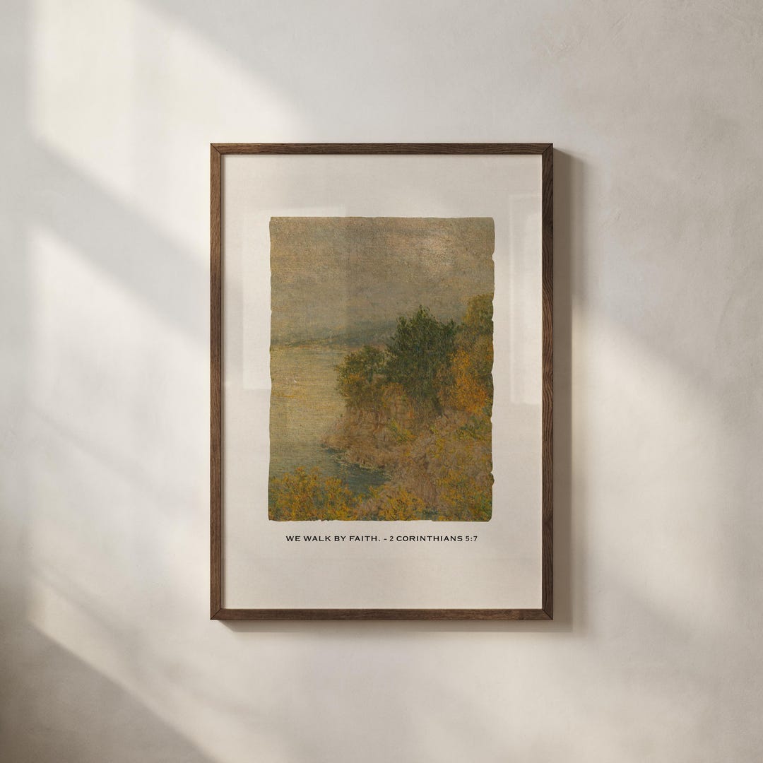 Walk by Faith Vintage Landscape Christian Wall Art (digital Download ...