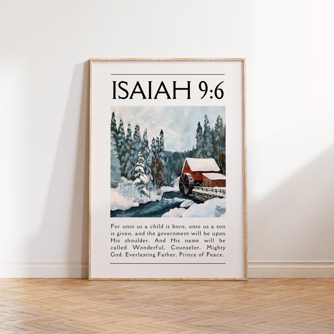 Isaiah 9:6 Christmas Wall Art, Christian Wall Art, Minimalist Bible ...