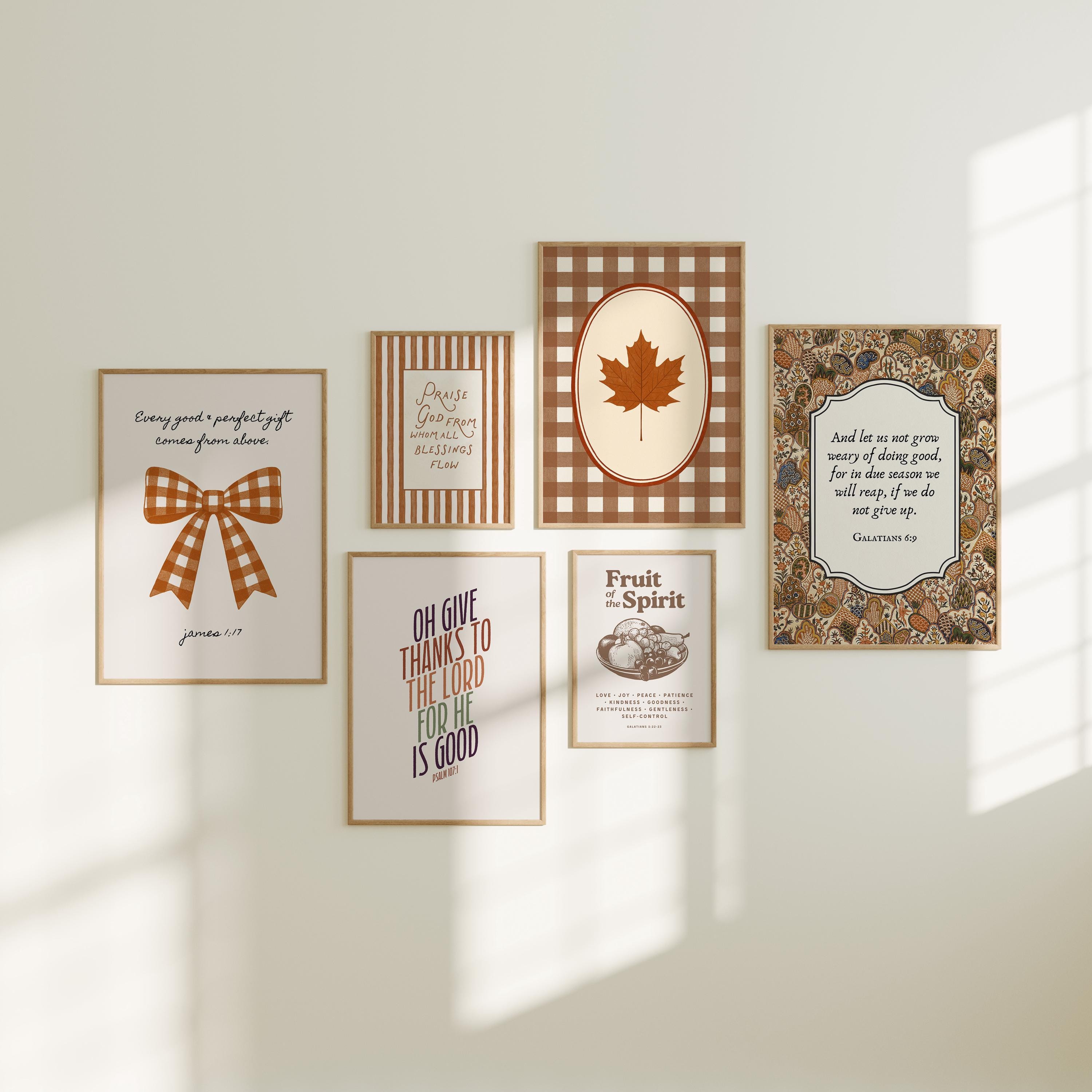 Fall Christian Wall Art, Bible Verse Posters for Thanksgiving Decor ...