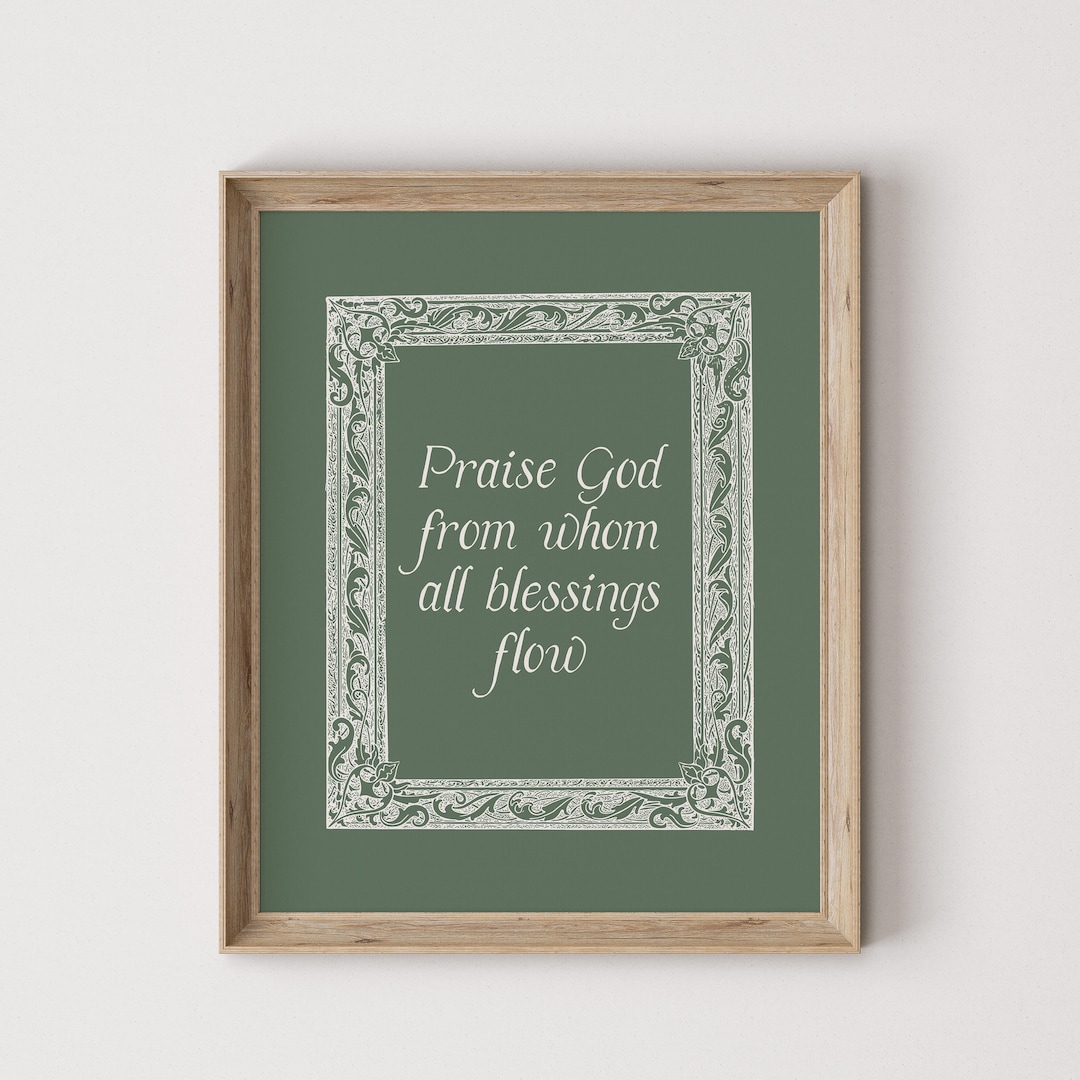 Green Christian Hymn Art: Vintage Bible Verse Print (digital Download ...
