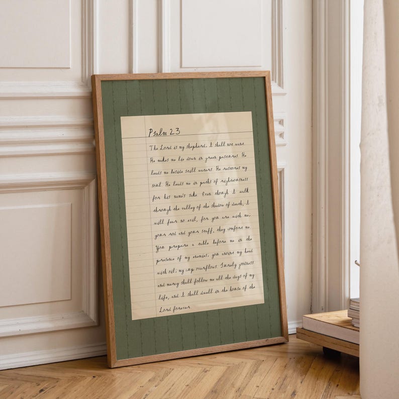 Psalm 23 Handwritten Print (digital Download) 546 - Etsy