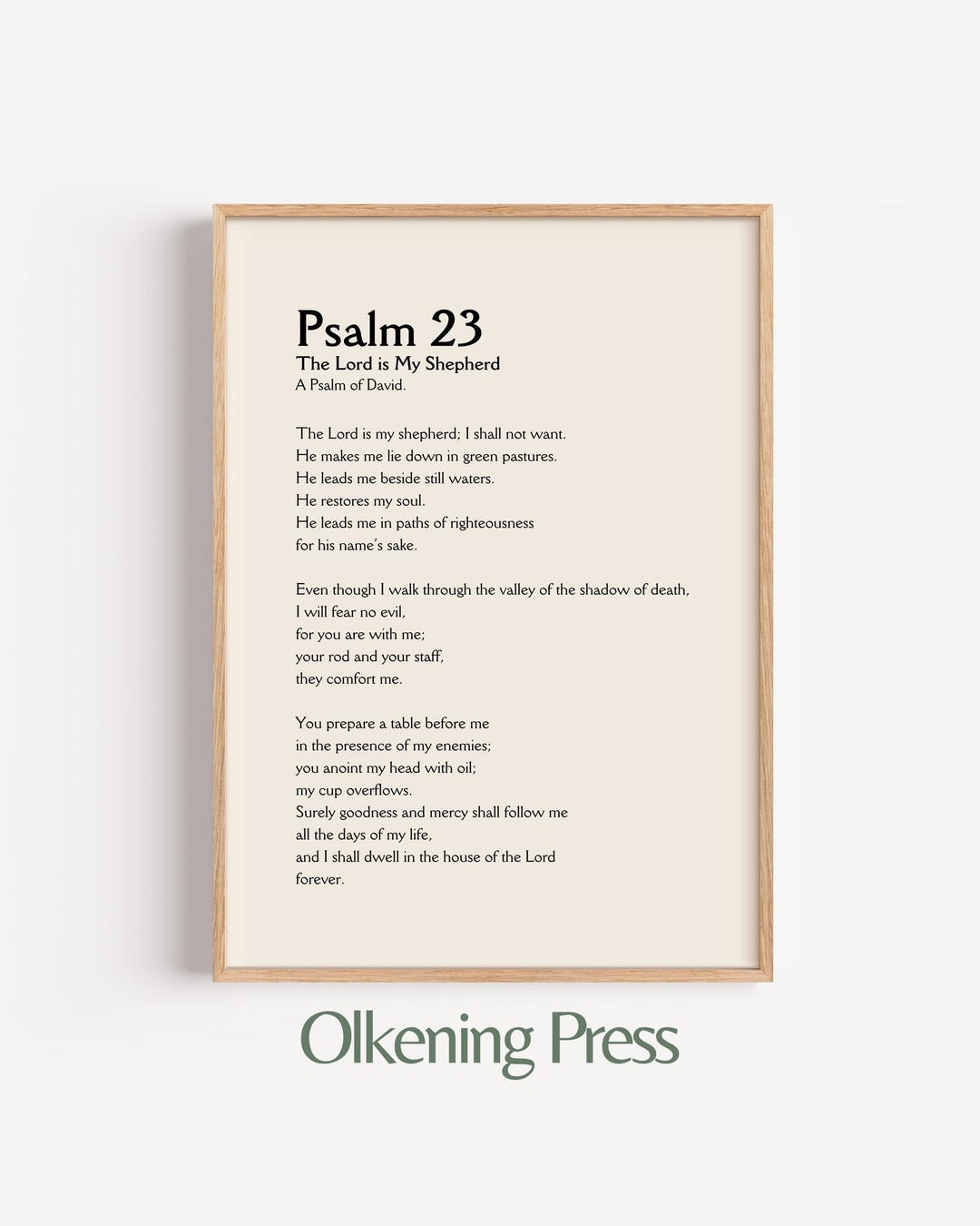 Christian Wall Art - Psalm 23 Print, Inspirational Scripture Artwork ...