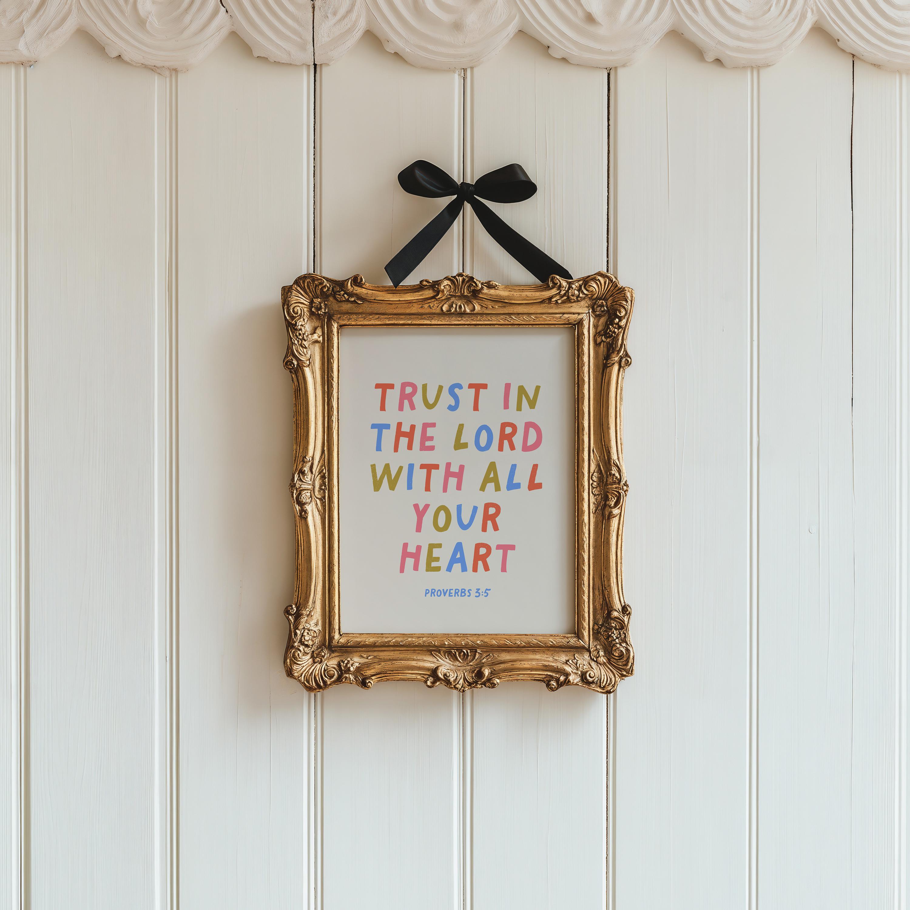 Proverbs 3:5 Christian Wall Art Bible Verse Printable Wall Art ...