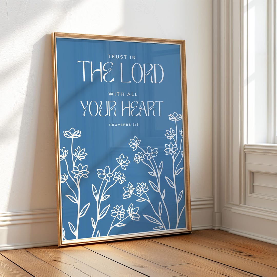 Proverbs 3:5-6, Christian Wall Art, Bible Verse Wall Art, Christian ...
