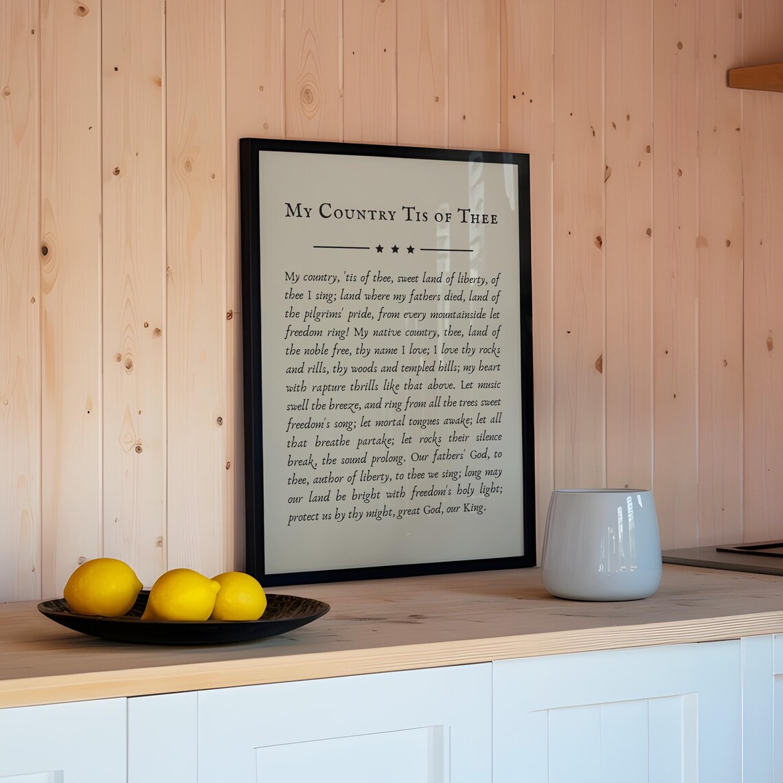 My Country Tis of Thee Print: Vintage Patriotic Hymn (digital Download ...