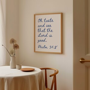 Psalm 34:8 Christian Wall Art Bible Verse Quote Coastal Granddaughter ...
