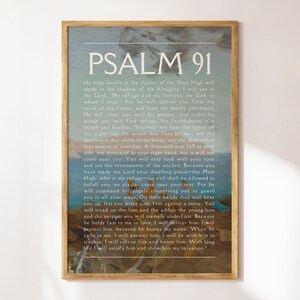 Psalm 91 Christian Wall Art Scripture Poster Bible Verse Wall Art ...