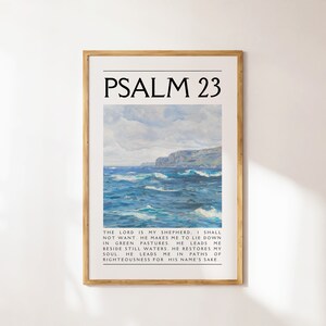 Psalm 23 Coastal Print: Christian Bible Verse Wall Art (digital ...