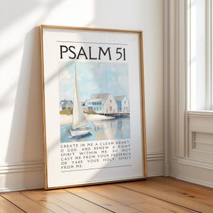 Psalm 51 Christian Poster, Christian Wall Art, Bible Verse Wall Art ...