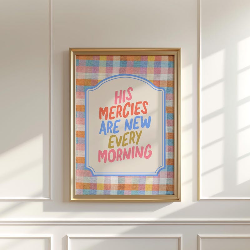 Gingham Scripture Poster - Etsy
