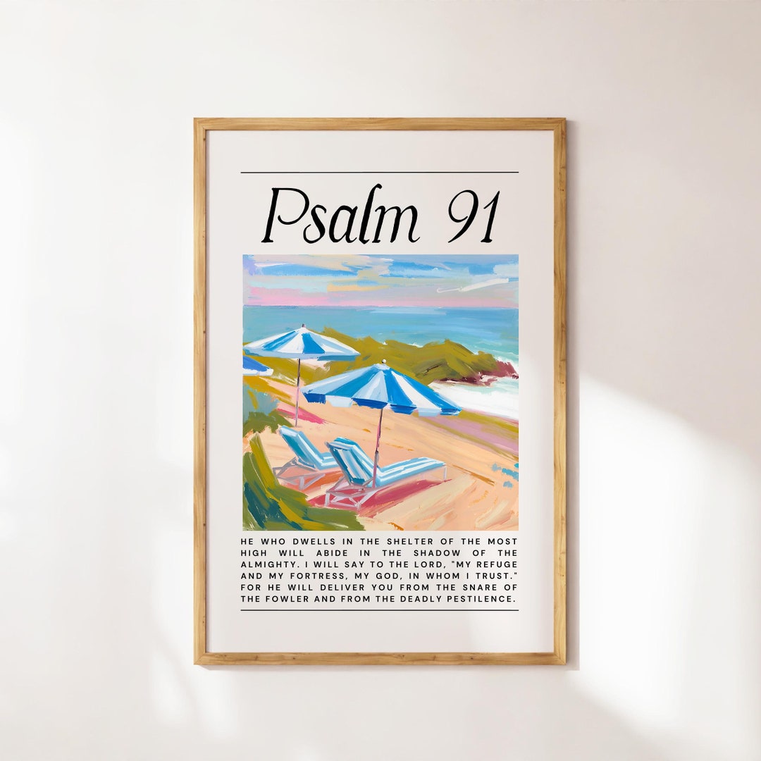 Psalm 91 Christian Poster, Christian Wall Art,coastal Granddaughter ...