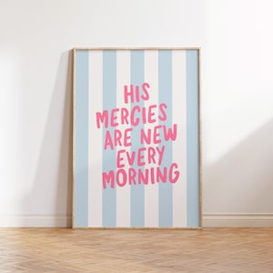 His Mercies Are New, Christian Wall Art, Printable Bible Verse Wall Art ...