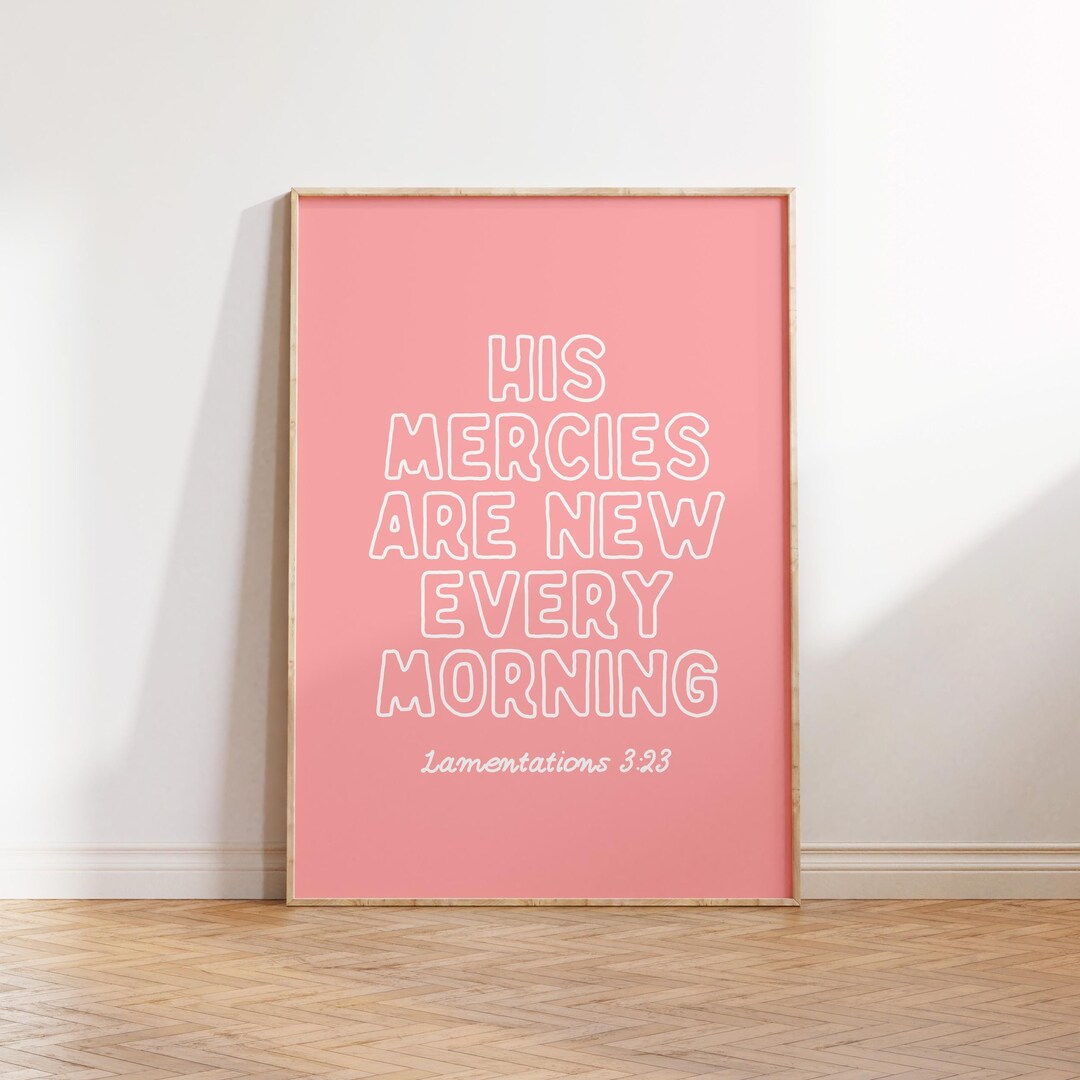 Lamentations 3 Christian Wall Art Bible Verse Quote Coastal ...