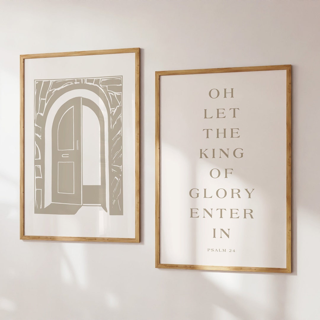 Psalm 24 Neutral Wall Art Set of 2 Christian Wall Art Bible Verse ...