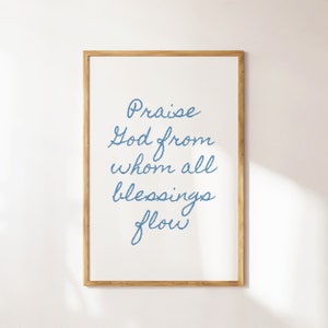 Doxology Christian Wall Art: Minimalist Bible Verse Poster (digital ...