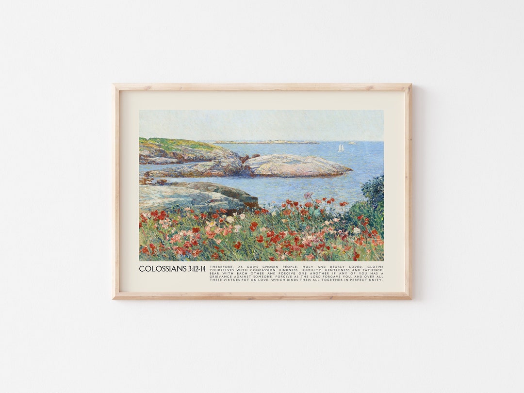 Colossians 3 Vintage Landscape Print, Christian Wall Art, Printable ...