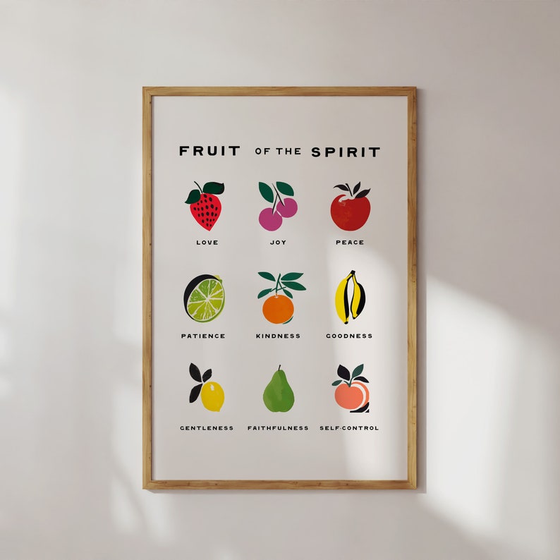 Fruit of the Spirit Poster: Christian Bible Verse Art (digital Download ...