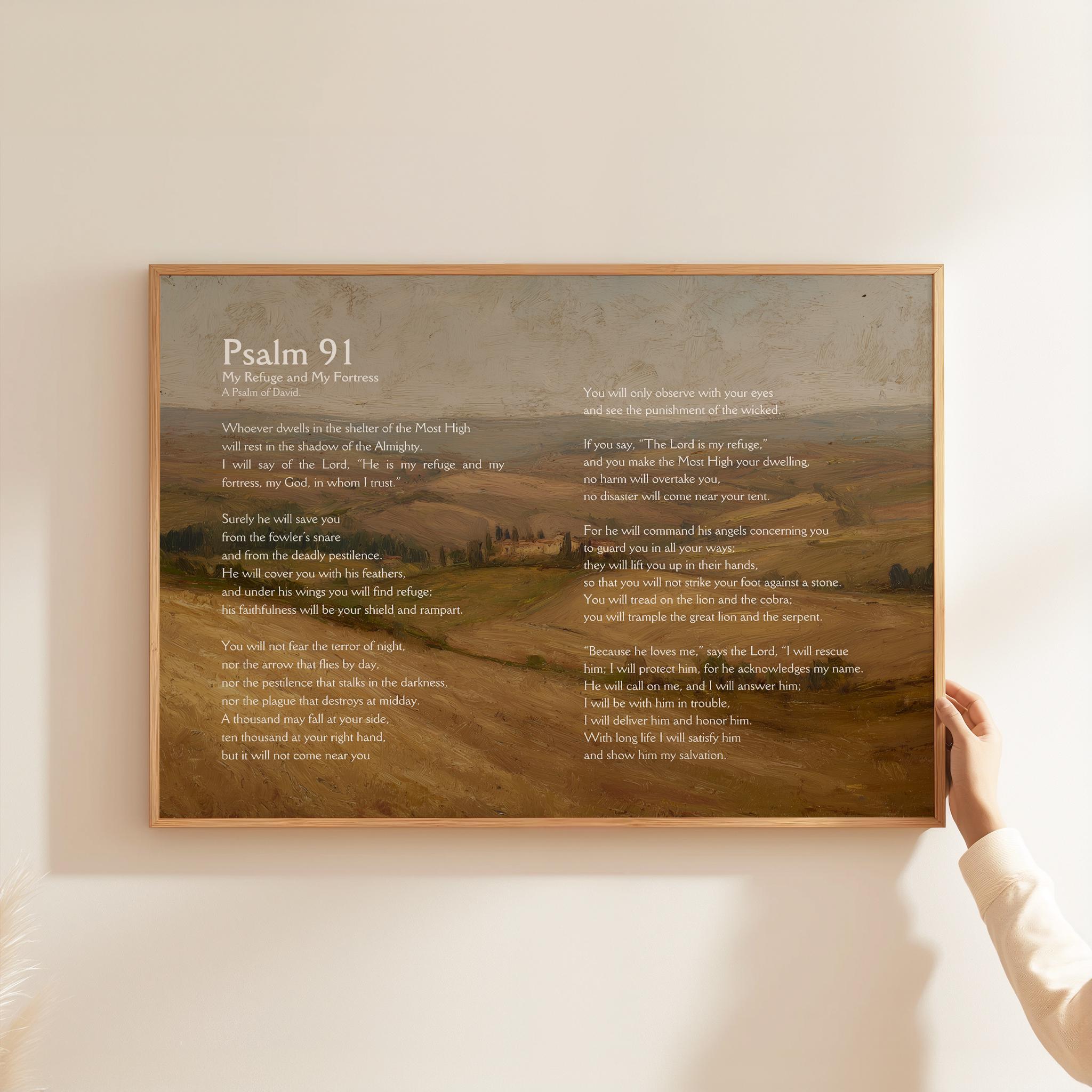 Psalm 91 Christian Wall Art: Rustic Fall Landscape (digital Download ...