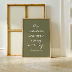 His Mercies Are New Every Morning Christian Prints Bible Verse Wall Art ...
