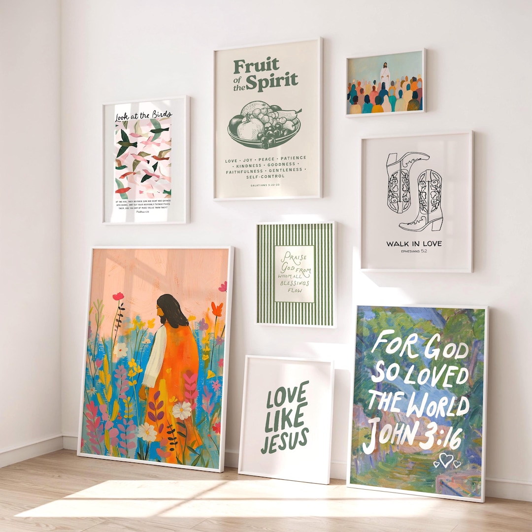 Christian Wall Art Bundle, Dorm Room Decor, Bible Verse Posters ...