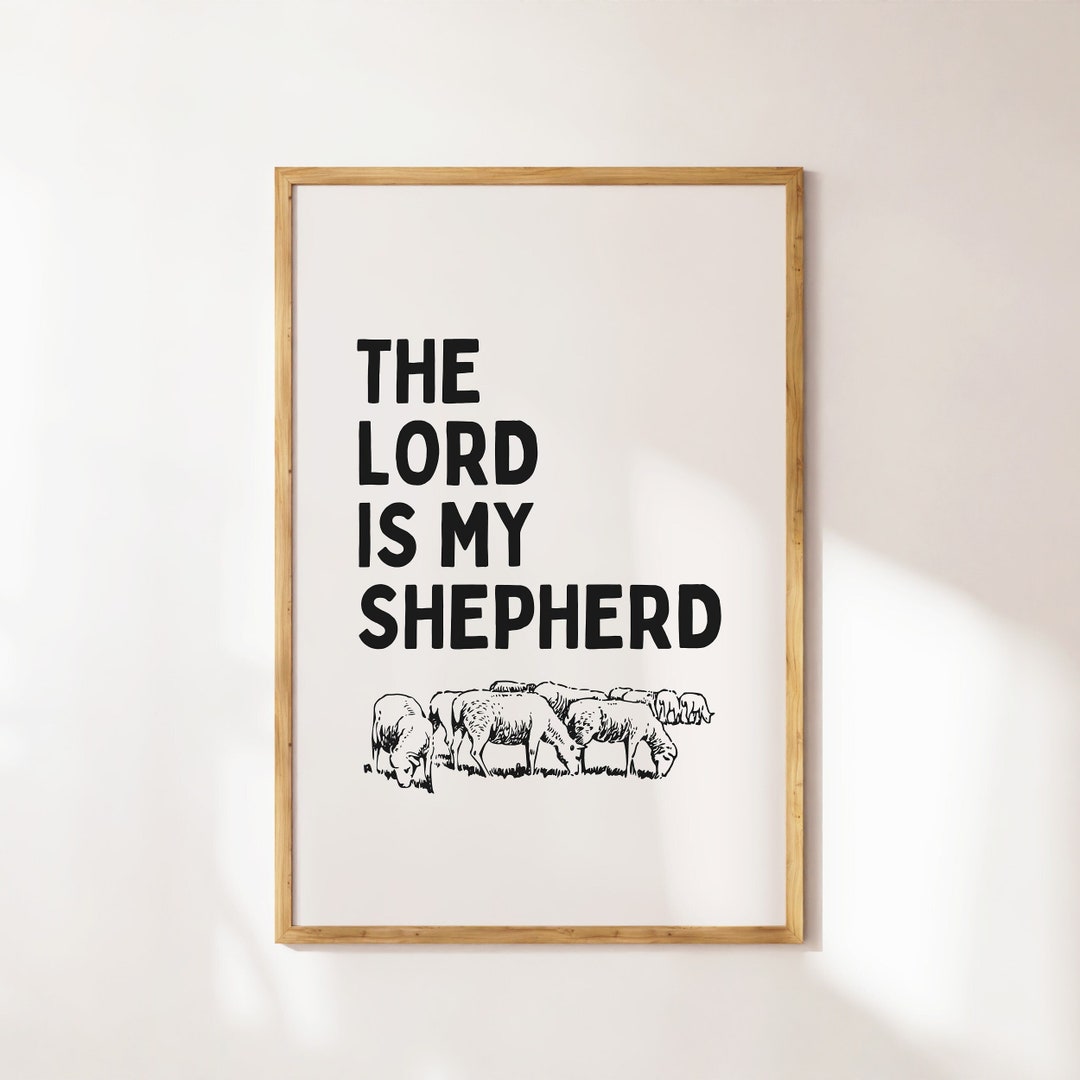 Psalm 23 Vintage Print Christian Poster Printable Wall Art Digital ...