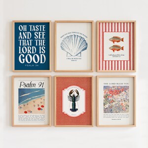 Coastal Bible Verse Art Prints: Nautical Christian Decor (digital ...