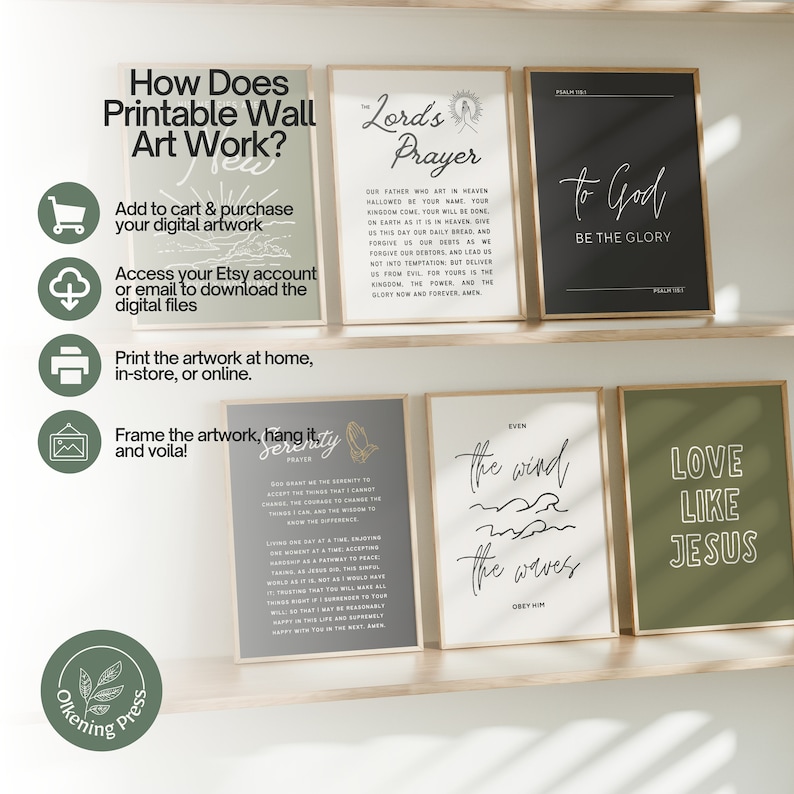 Modern Bible Verse Art Prints: Christian Wall Decor (digital Download ...